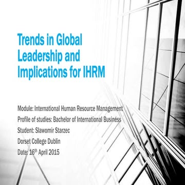 Global trends and challenges in leadership | PPTX