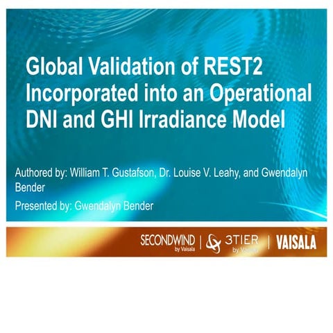 Global Validation of the REST2 Solar Model From Vaisala | PDF | Cloud ...