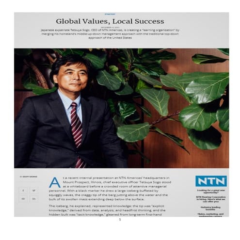 Global Values, Local Success (Jan.1, 2016: Profile Magazine) | PDF
