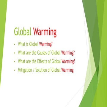 Greenhouse effect (Global Warming) ppt | PPTX