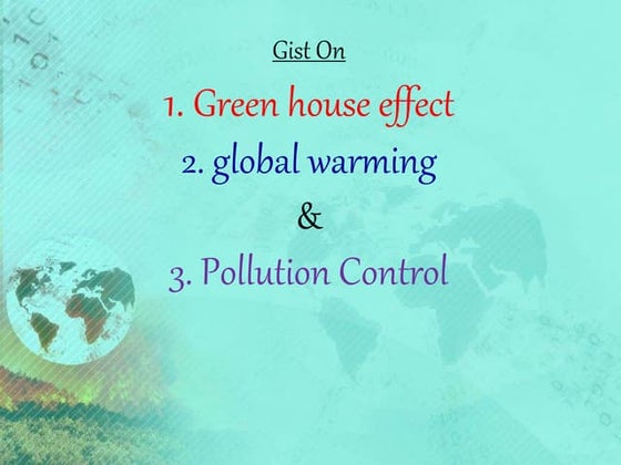 Greenhouse effect (Global Warming) ppt | PPTX