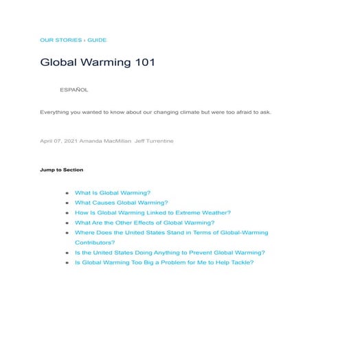 Global Warming 101 - Definition, Facts Causes and Effects of Global ...
