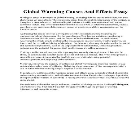 Global Warming Causes And Effects Essay.pdf