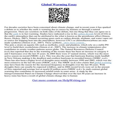 Global Warming Essay For Kids | PDF