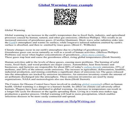 Global Warming Essays | PDF