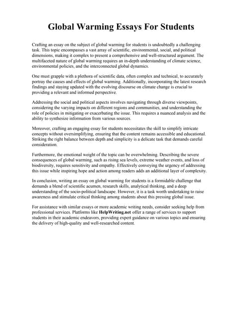Essay For Climate Change.pdf | Environment | Science