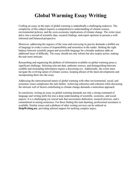 Essay Global Warming.pdf | Environment | Science