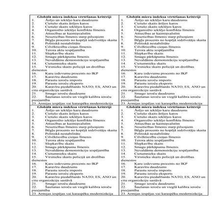 Pasaules lielākā mācību stunda "Globālais miera indekss" | PDF