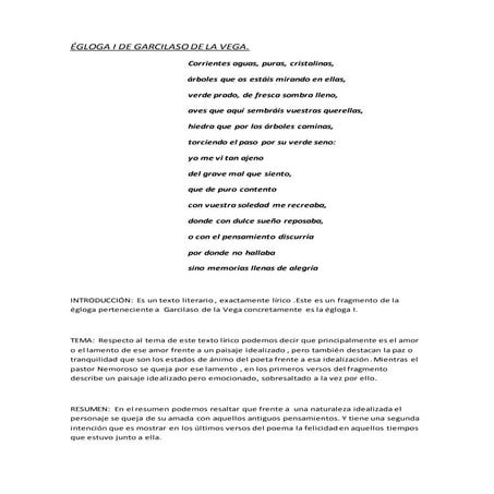 Égloga I de Garcilaso de la Vega | DOCX