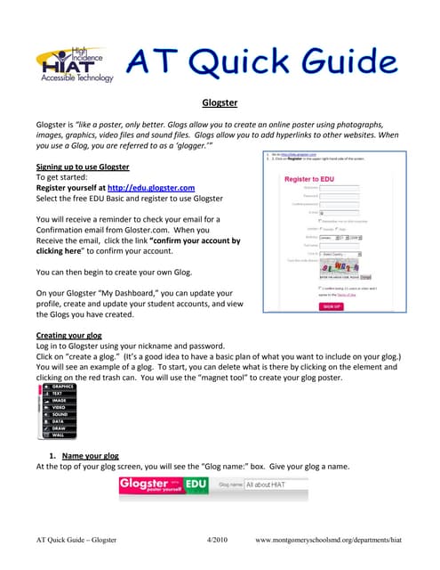 Glogster instructions | PDF