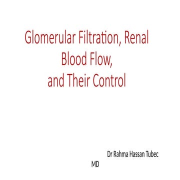 Glomerular Filtration, Renal Blood Flow. | PPTX