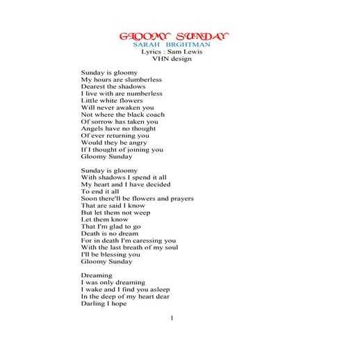 Gloomy sunday | PDF