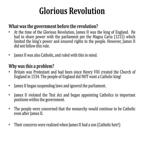 Glorious revolution | PPTX