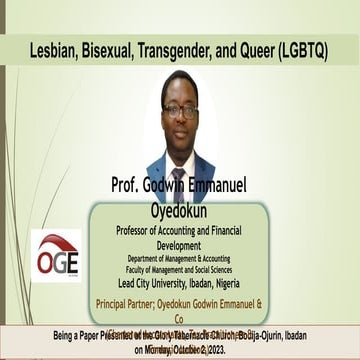 Lesbian, Bisexual, Transgender, and Queer (LGBTQ) | PPTX