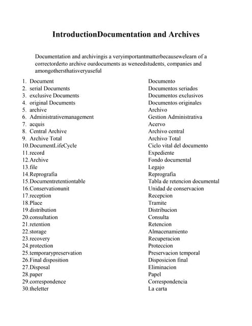 Glosario de documentacion | DOCX