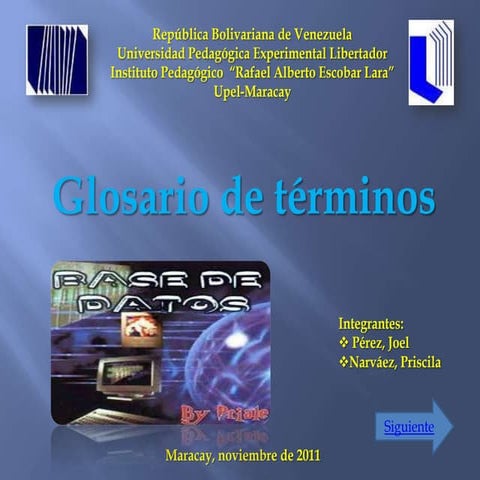Glosario de terminos de base de datos | PPTX