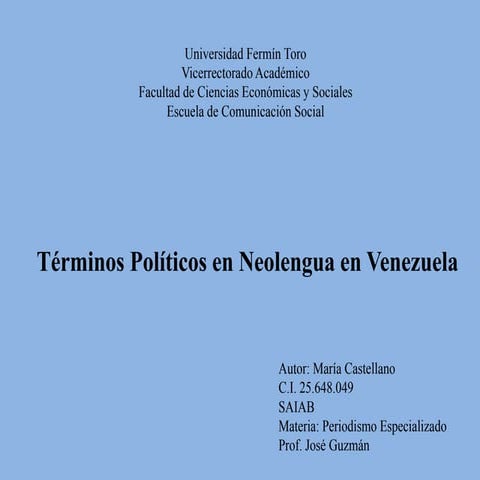 Glosario de terminos periodismo especializado | PPTX