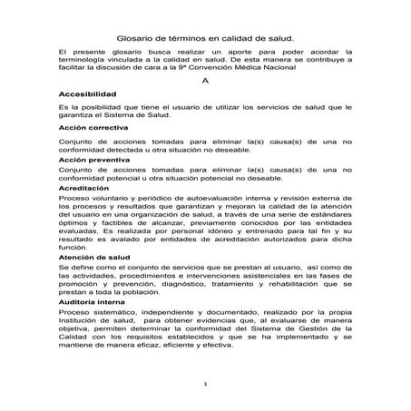 Glosario de terminos sobre calidad | PDF