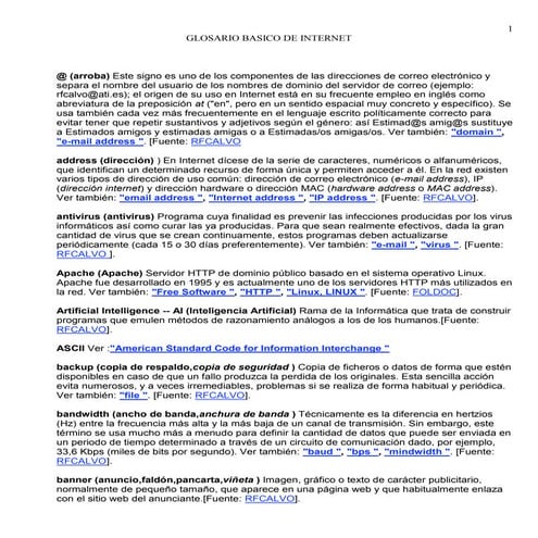 Glosario informatico ingles español | DOCX