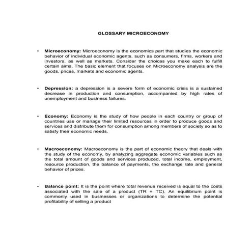 Microeconomics glossary | PDF