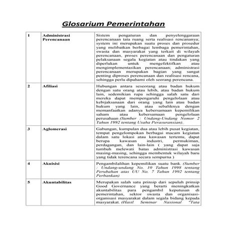 Glosarium pemerintahan | PDF