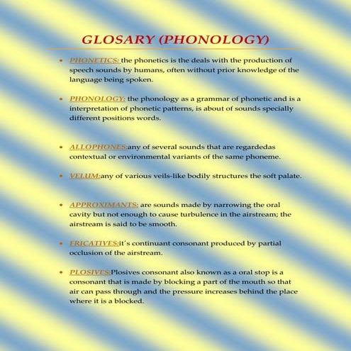 Glosary Phonology | PDF