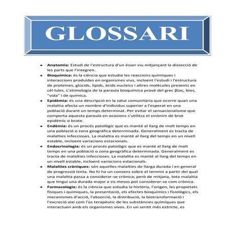 Glossari - Medicine Actuallity - © | DOCX