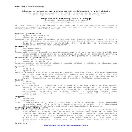 Glosar i termave të përkthimit - Glossario traduzione - Translation ...