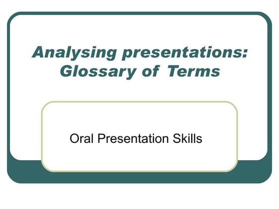 Example of a structured presentation | PPTX
