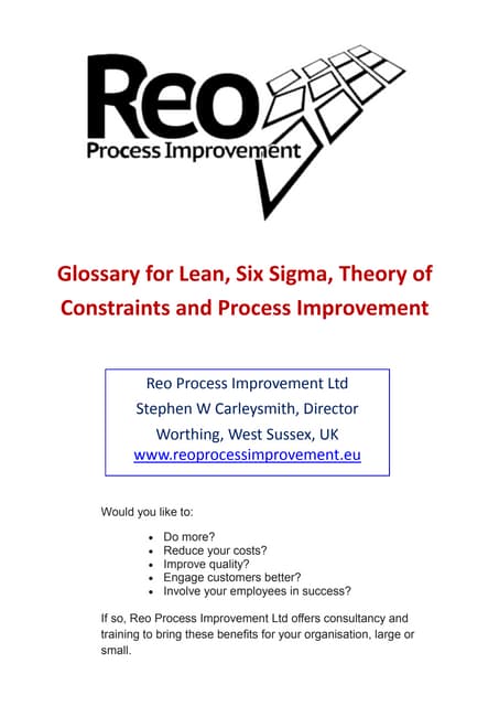 Lean Six Sigma Presentation | PPT
