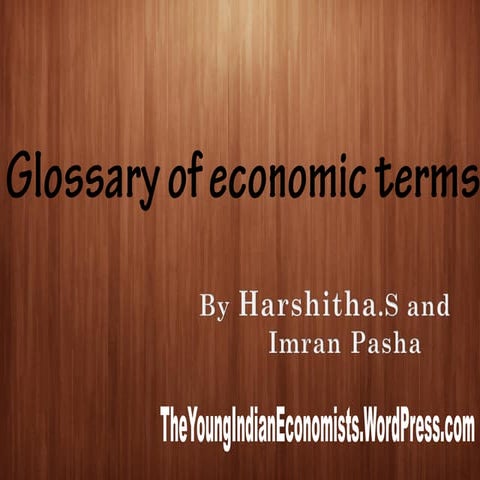 Glossary of Economic terms | PDF