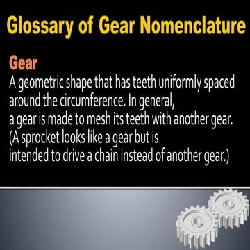 Glossary of gear nomenclature | PPTX