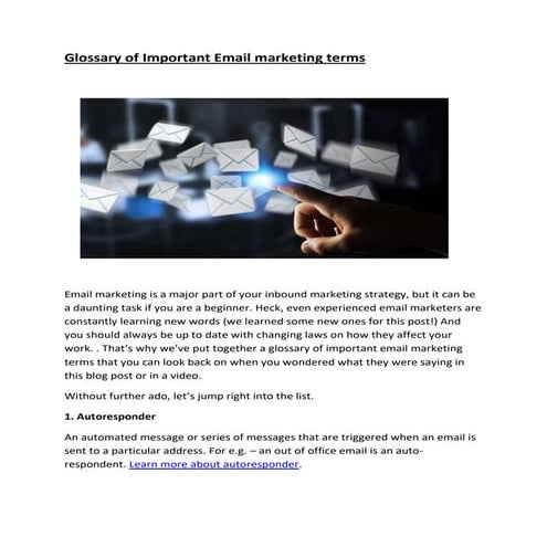 Glossary of important email marketing terms | PDF