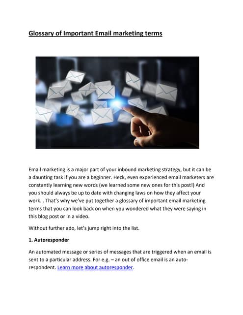 6 types of email marketing | PPTX | Email | Internet