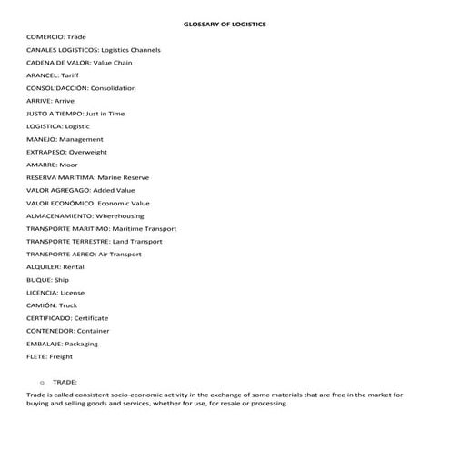 GLOSSARY OF LOGISTICS | PDF