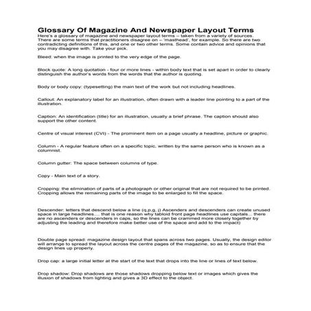 Magazine Cover Terminology | PPTX