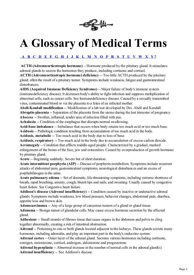 Glossary of medical terms