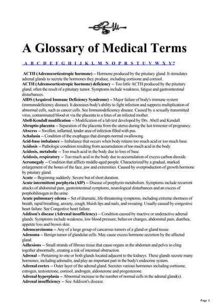 Medical terms commonly used in clinical pharmacy practice Medical terms commonly used in clinical pharmacy practice