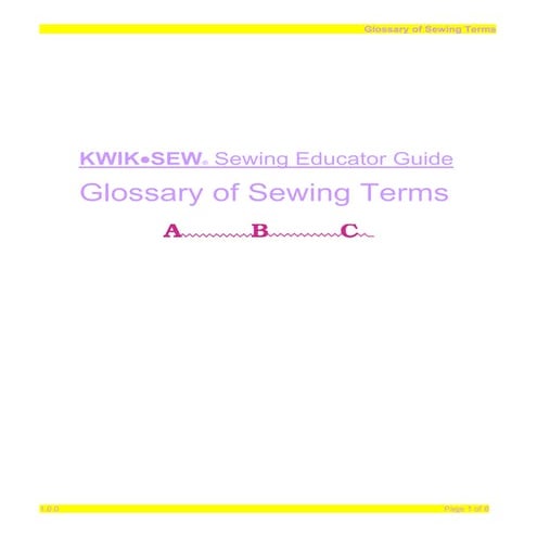 Glossary of sewing terms | PDF