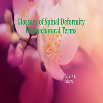 Glossary of spinal deformity biomechanical terms | PPTX