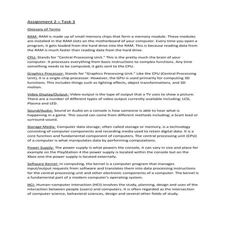 Glossary of terms (assignment...) | DOCX