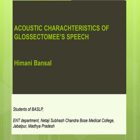 Glossectomy presentation | PPTX