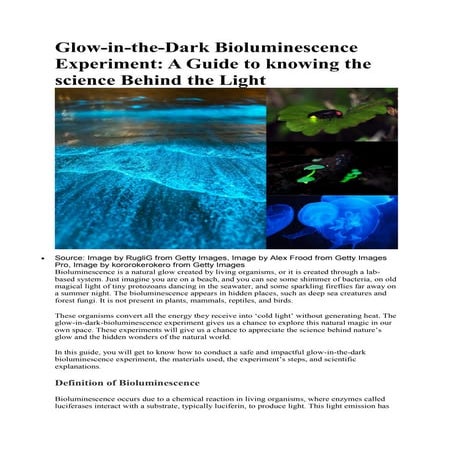 Glow-in-the-Dark Bioluminescence Experiment in 5 Steps | The ...