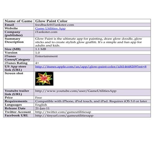 Glow paint color | PDF