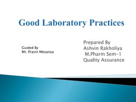 Good laboratory practices | PPT