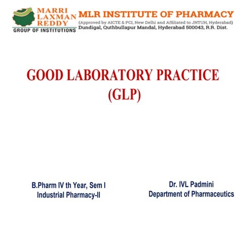 Good Laboratory Practices and Principles | PPT
