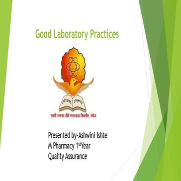 Good Laboratory Practice ppt | PPTX