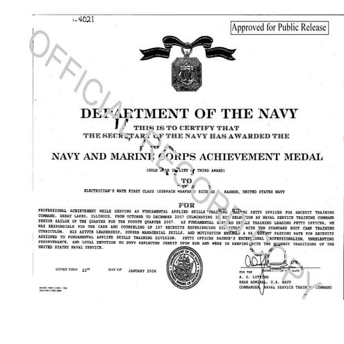 Navy and Marine Corps Achievement Medal | PPT