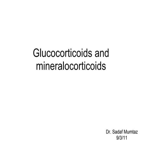 Glucocorticoids and mineralocorticoids | PPT