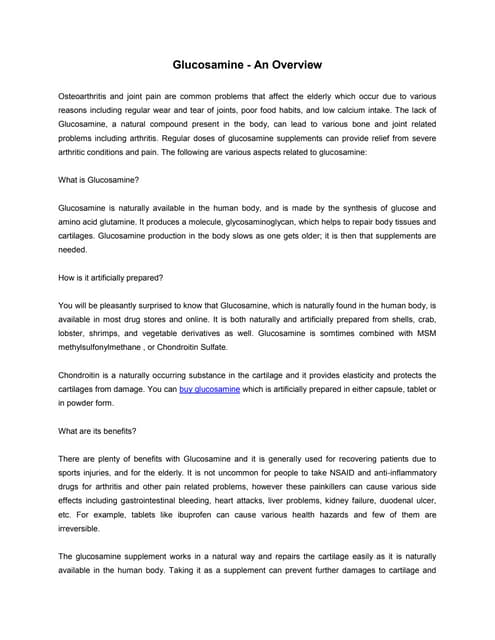 Best glucosamine supplements | PPT